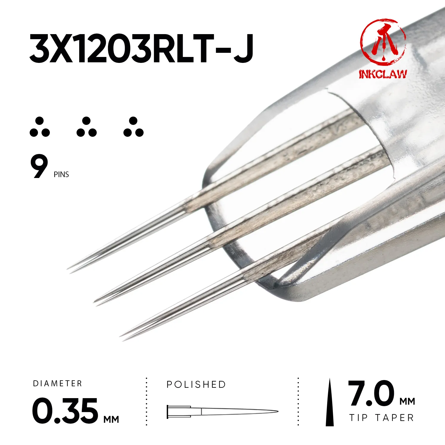 Inkclaw Double Space 3x3RL Magnum | 3RL Magum Tattoo Needle Cartridges