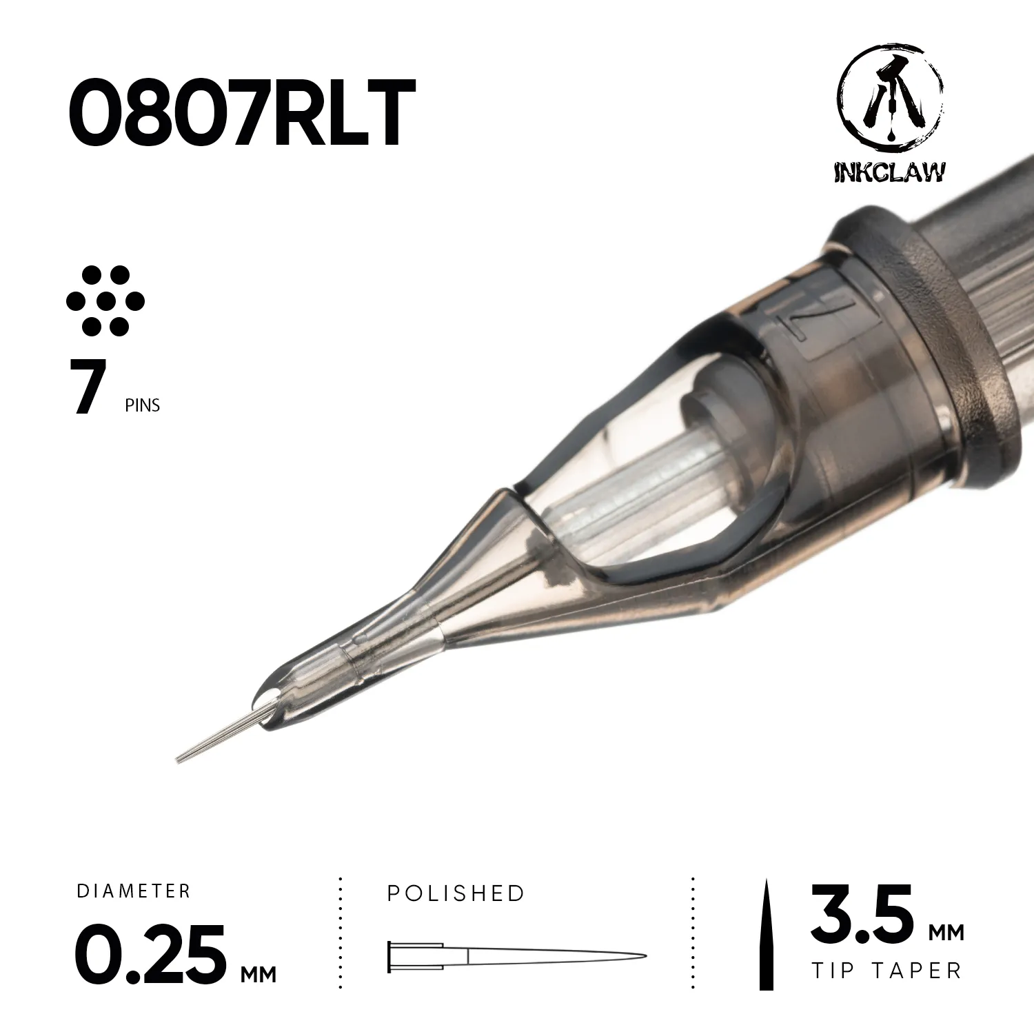 Tight 7 Round Liner Tattoo Needles Cartridges | Inkclaw Tattoo Supply