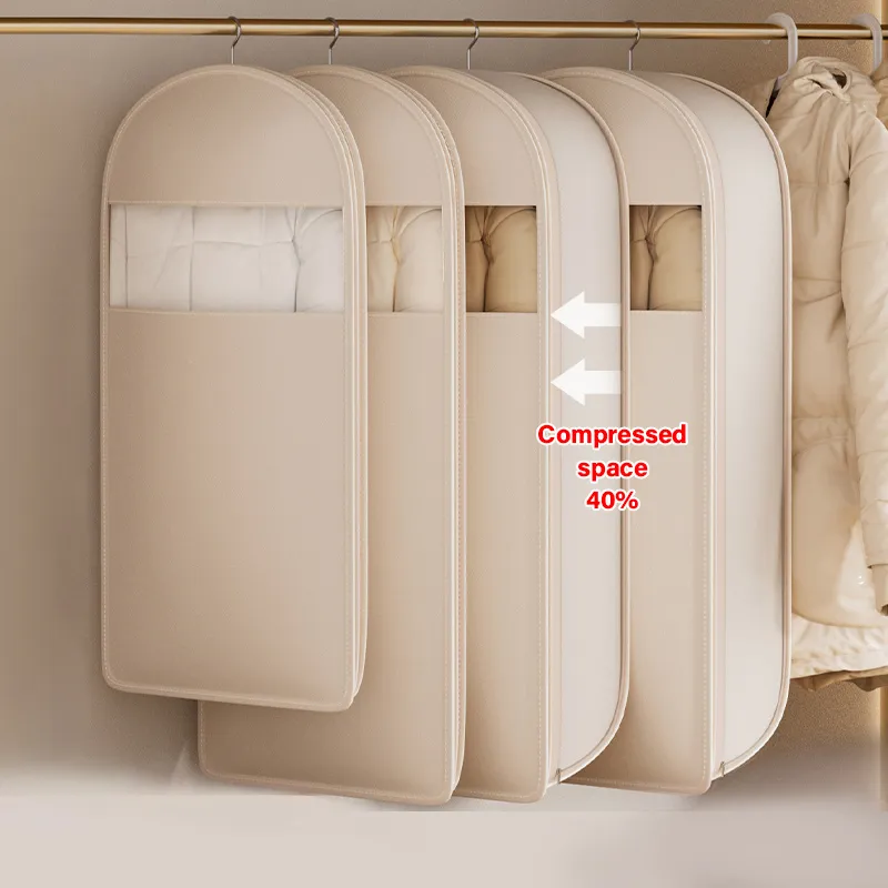 🔥2025 Space Saving Hanging Garment Bag with Self Compression Zipper