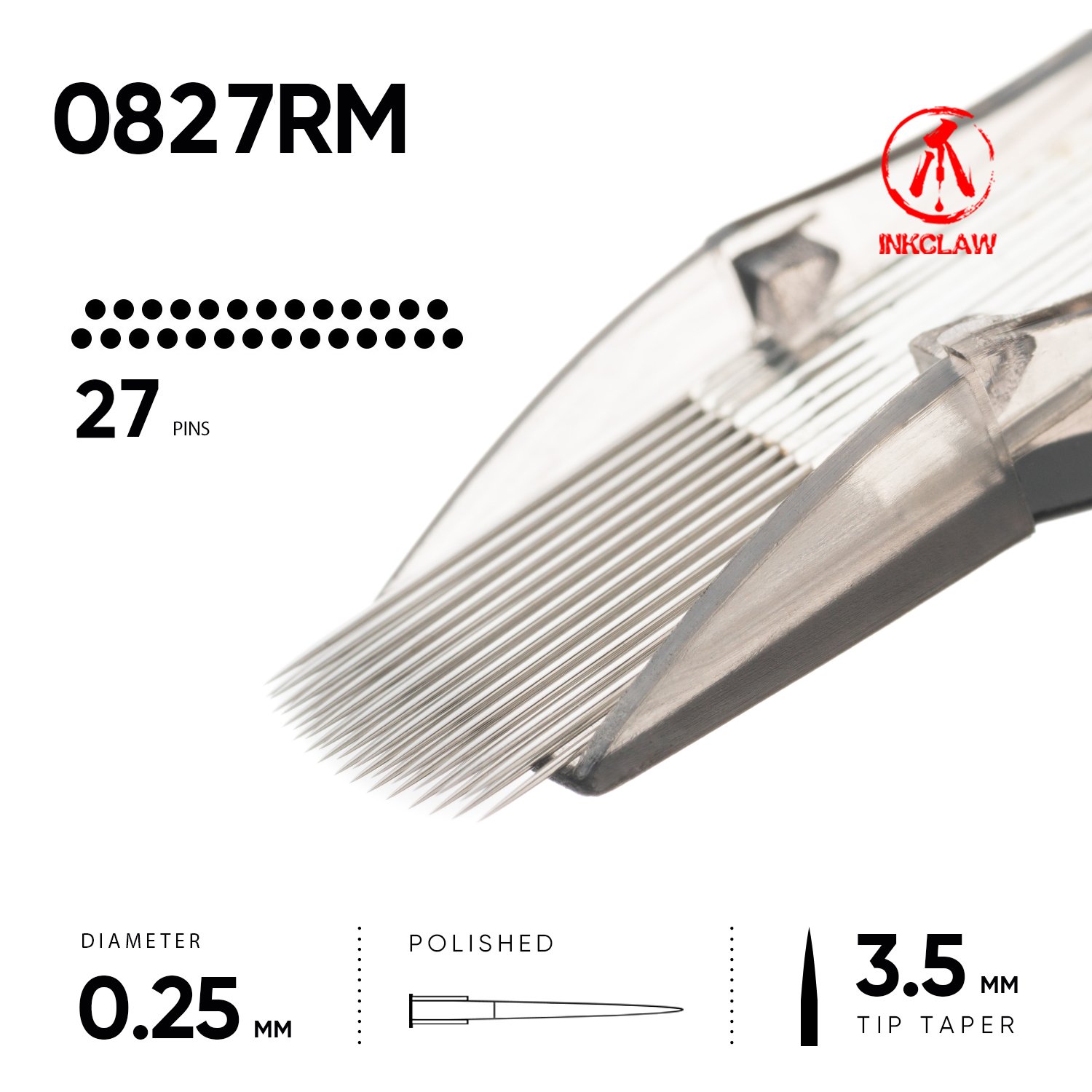 Inkclaw 27RM Round Magnum |Curved Magnum|Soft Edge Magnum Cartridges