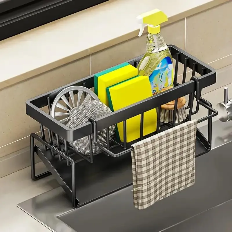 🌟 Say Goodbye to Clutter Stainless Steel Kitchen Sink Storage Rack ...