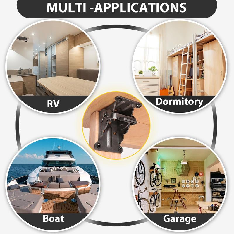 Heavy-Duty Folding Table Leg Brackets with Self-Locking Hinges